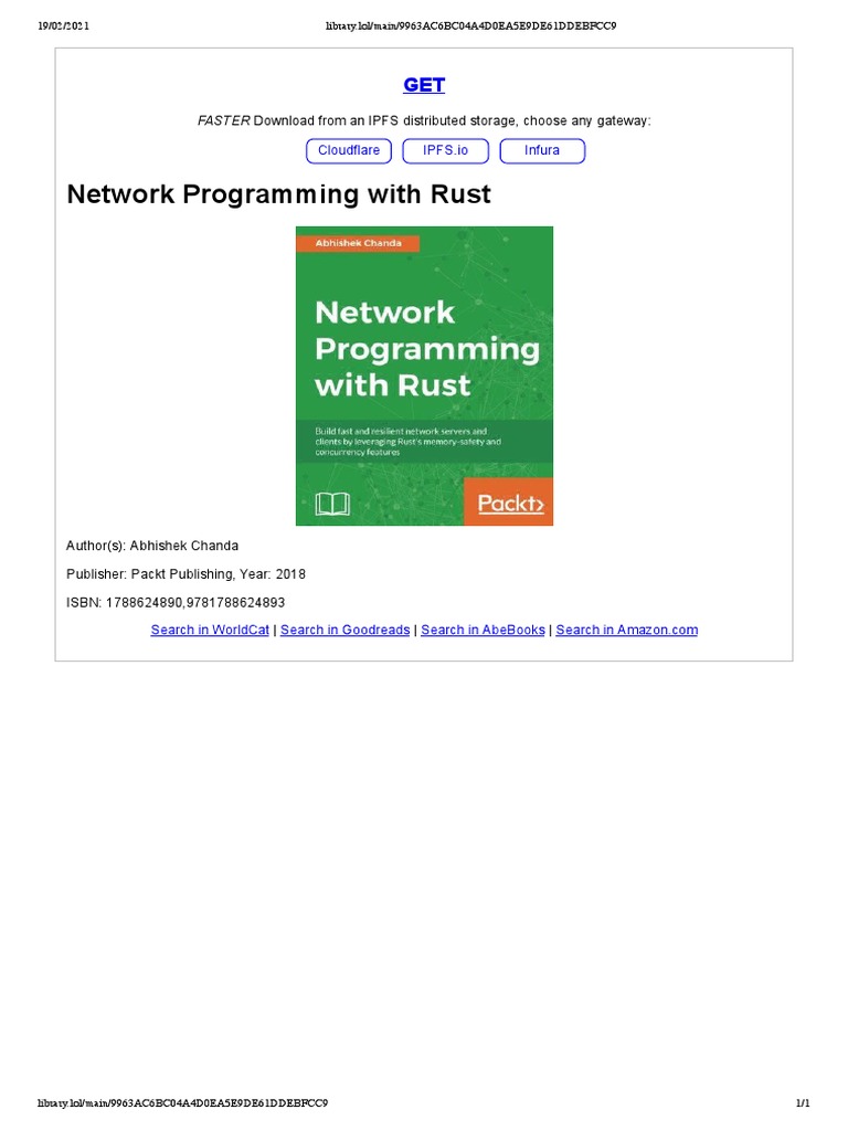 Network Programming With Rust: Cloudflare IPFS - Io Infura | PDF
