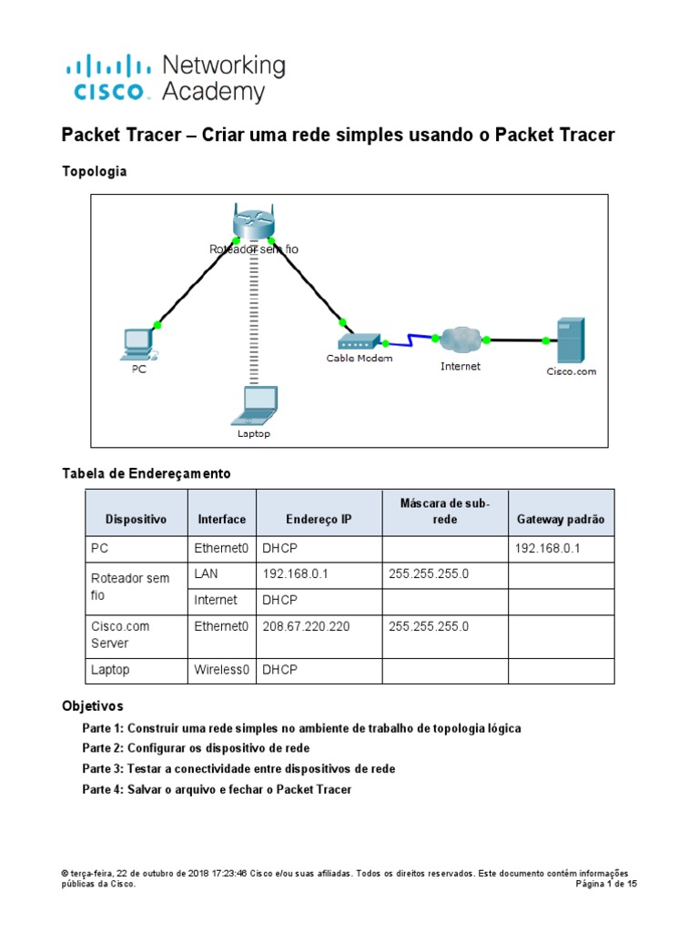1.1.2.5 Packet Tracer - Create A Simple Network Using Packet Tracer ...