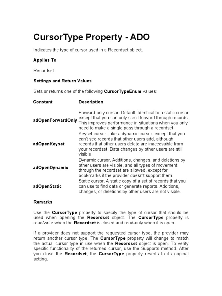 ADO Ref | PDF | Data Management | Digital Technology