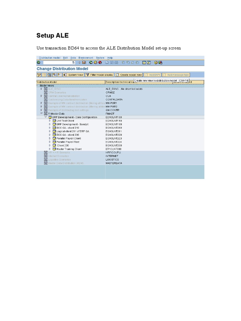 ALE Configuration - IDOC FB70 | PDF | Information Age | Computer Engineering