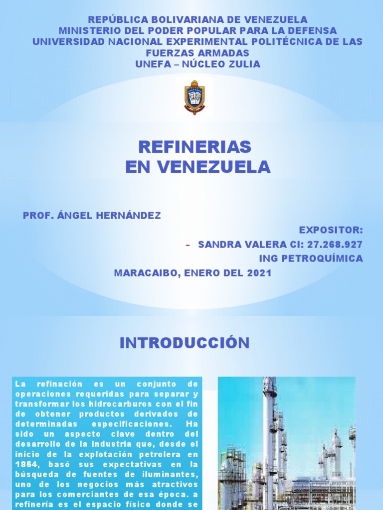 Refinerías en Venezuela | PDF | Aceites | Sustancias químicas
