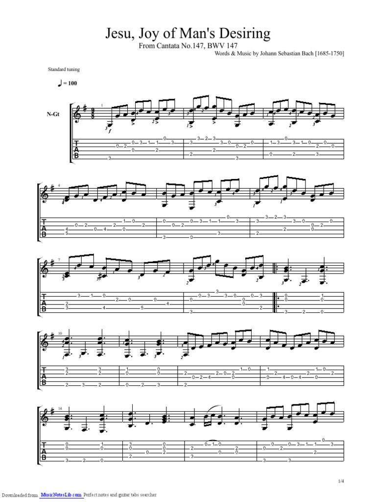Jesu, Joy of Man's Desiring: From Cantata No.147, BWV 147 | PDF | Herz ...