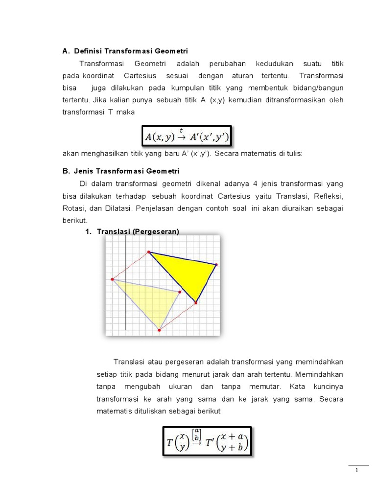 Jenis dan Aplikasi Transformasi Geometri | PDF