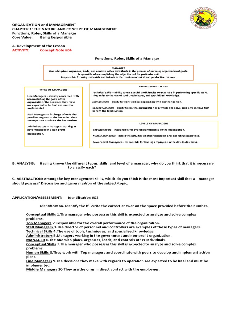 ACTIVITY#4-5-Roles Skills of Manager | PDF | Skill | Expert