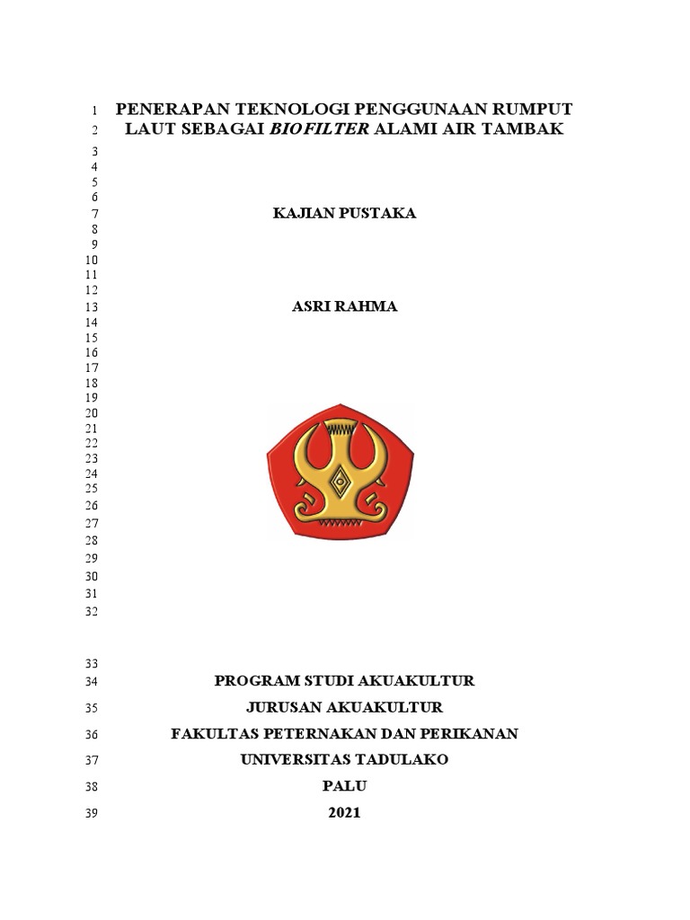 Rumput Laut: Biofilter Alami Tambak | PDF | Kesehatan Holistik ...