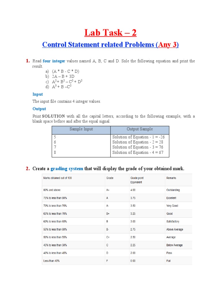 Lab Task 2 Control Statement Related Problems Pdf Array Data Structure Fahrenheit 7786