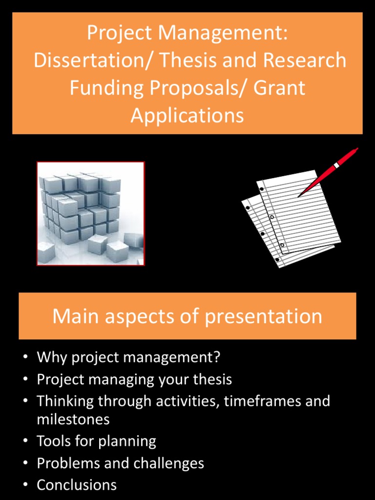 Project Management: Dissertation/ Thesis and Research Funding Proposals ...