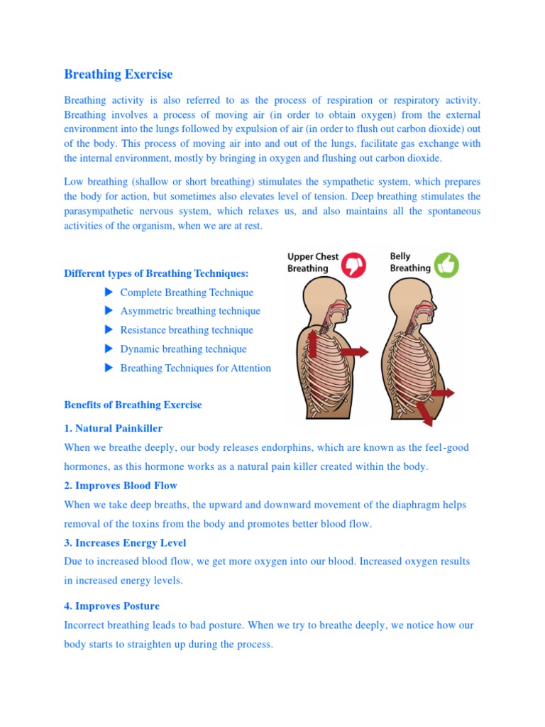 Breathing Exercise: Different Types of Breathing Techniques | PDF ...