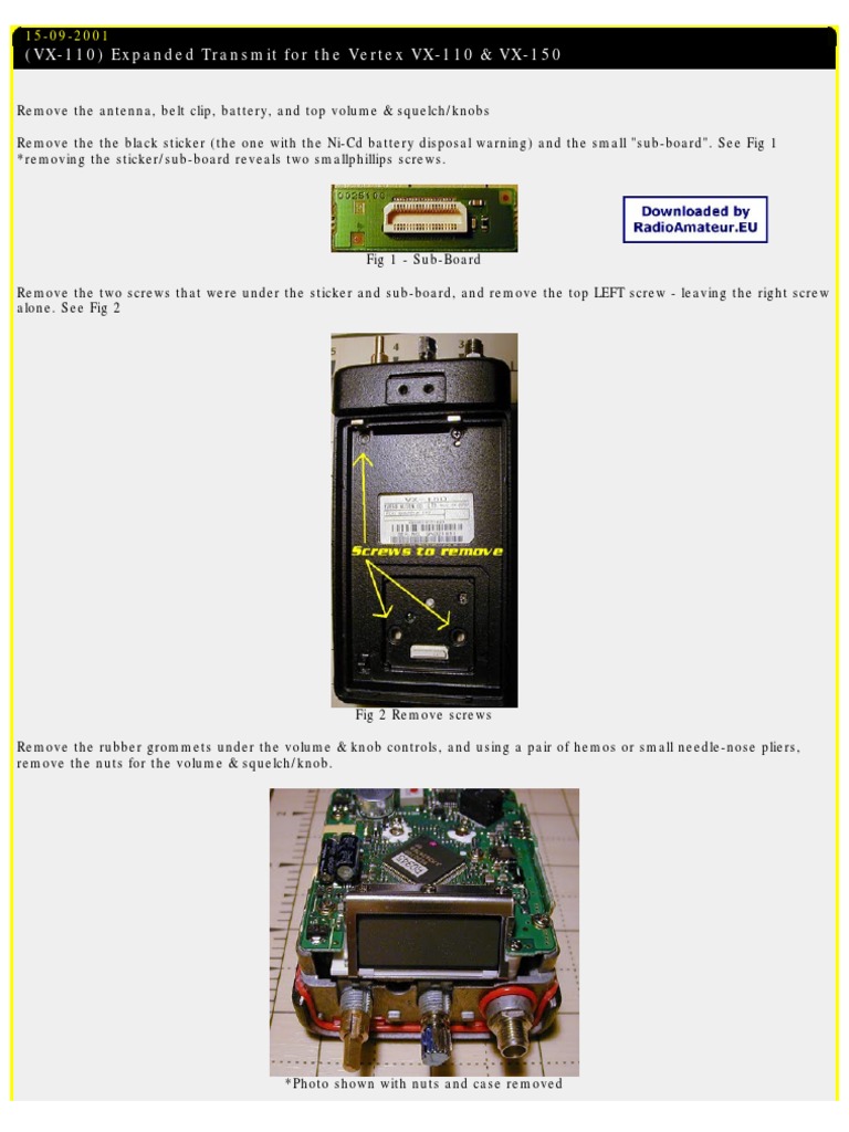 (VX-110) Expanded Transmit For The Vertex VX-110 & VX-150 | PDF | Radio ...