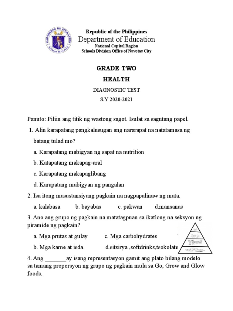Diagnostic Test Health 2 | PDF