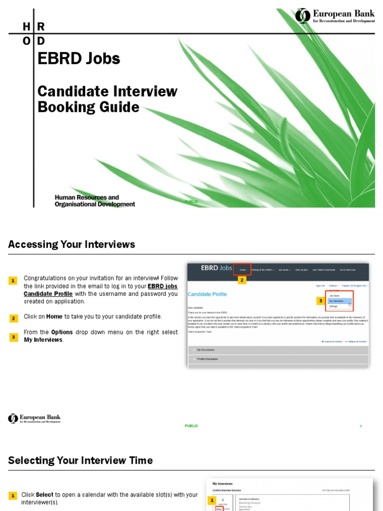 External Candidate Guide - How To Schedule Your EBRD Interview | PDF ...