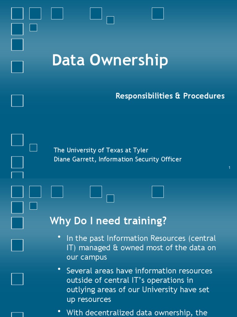 Data Ownership: Responsibilities & Procedures | PDF | Information ...