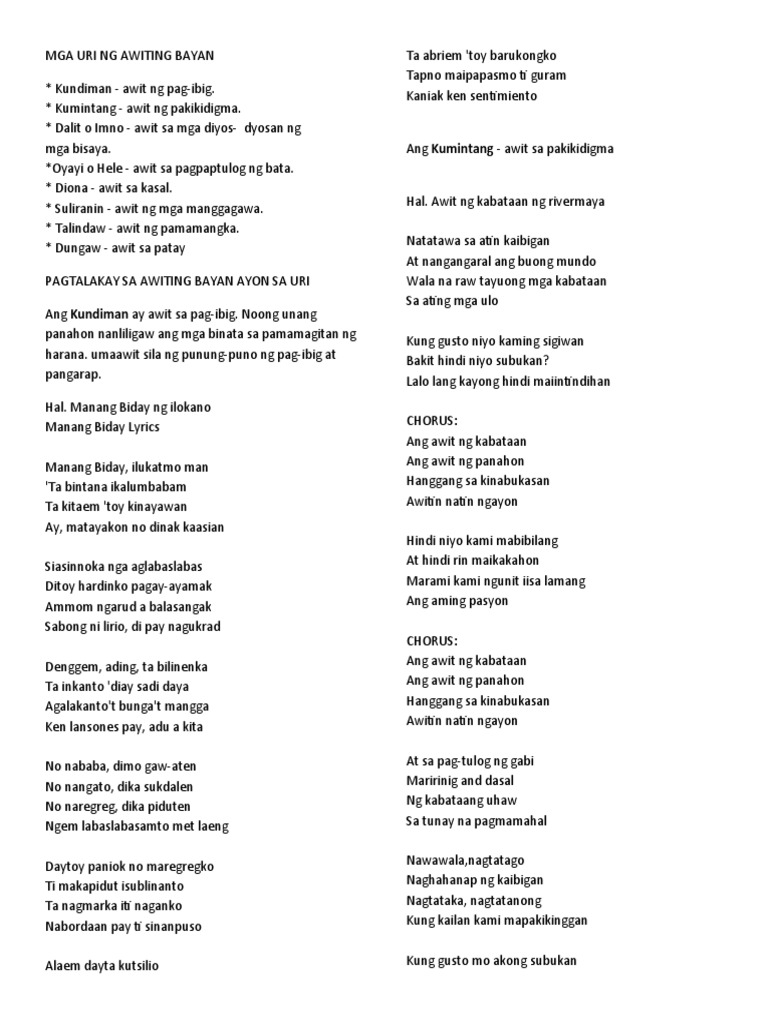 Awiting Bayan | PDF