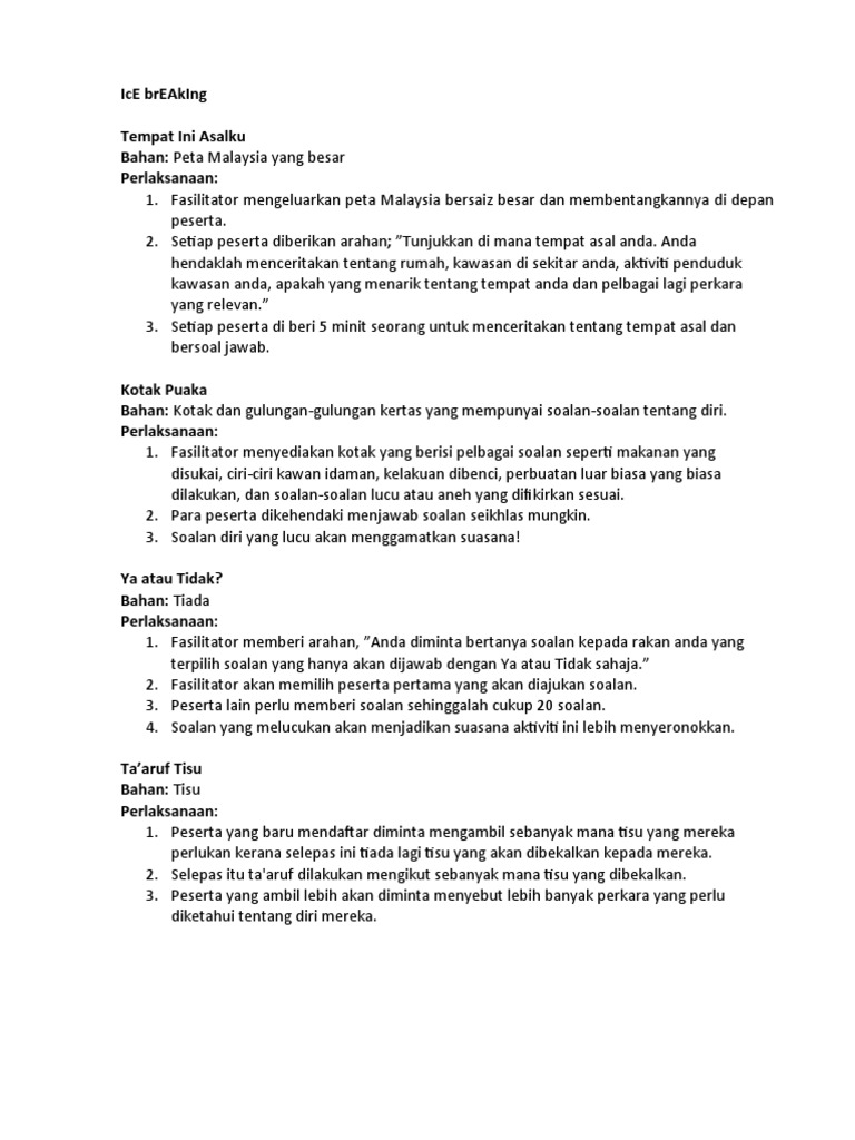 Modul Ice Breaking | PDF
