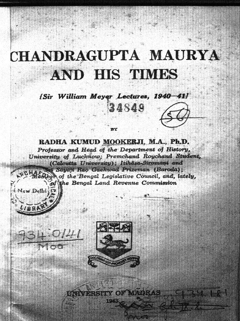 Chandragupta Maurya and His Times | PDF