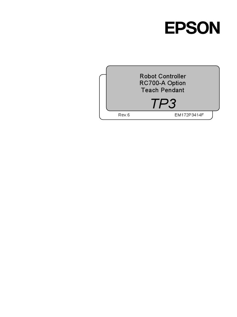 Epson Teach Pendant Tp3 User Manual Rev.6 | PDF | Switch | Safety