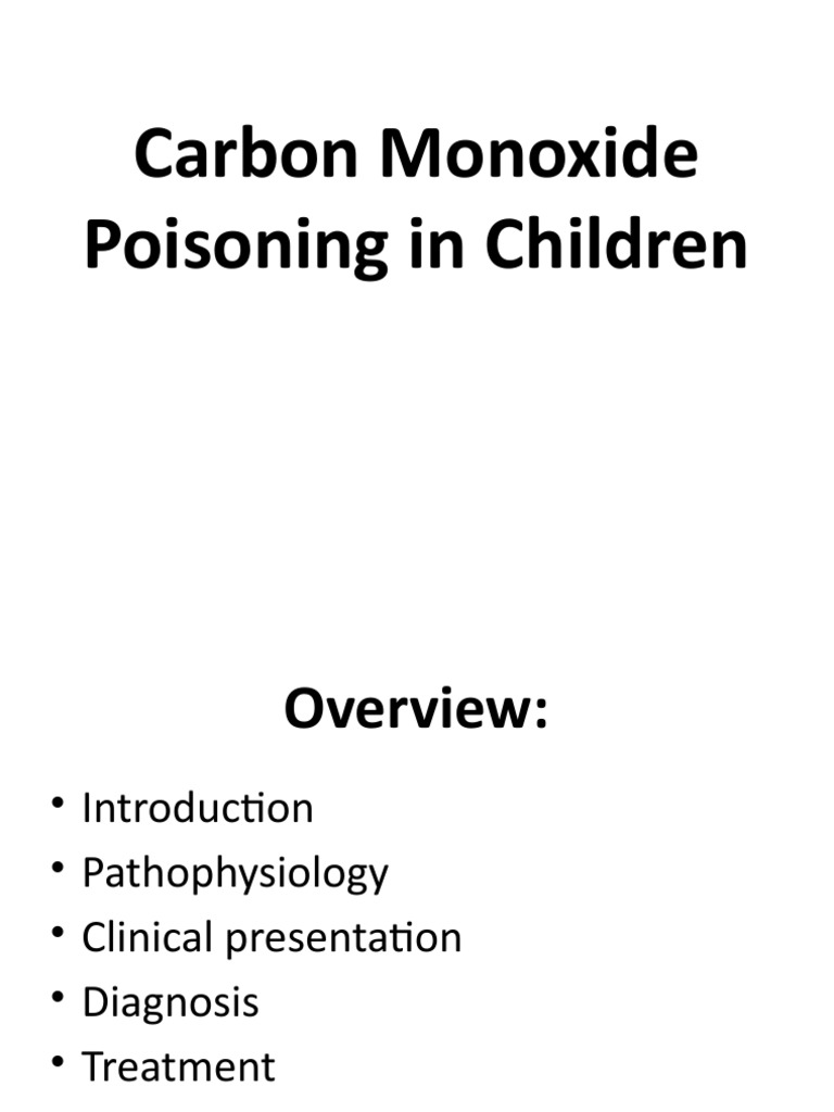 Carbon Monoxide Poisoning in Children | PDF | Medical Specialties ...