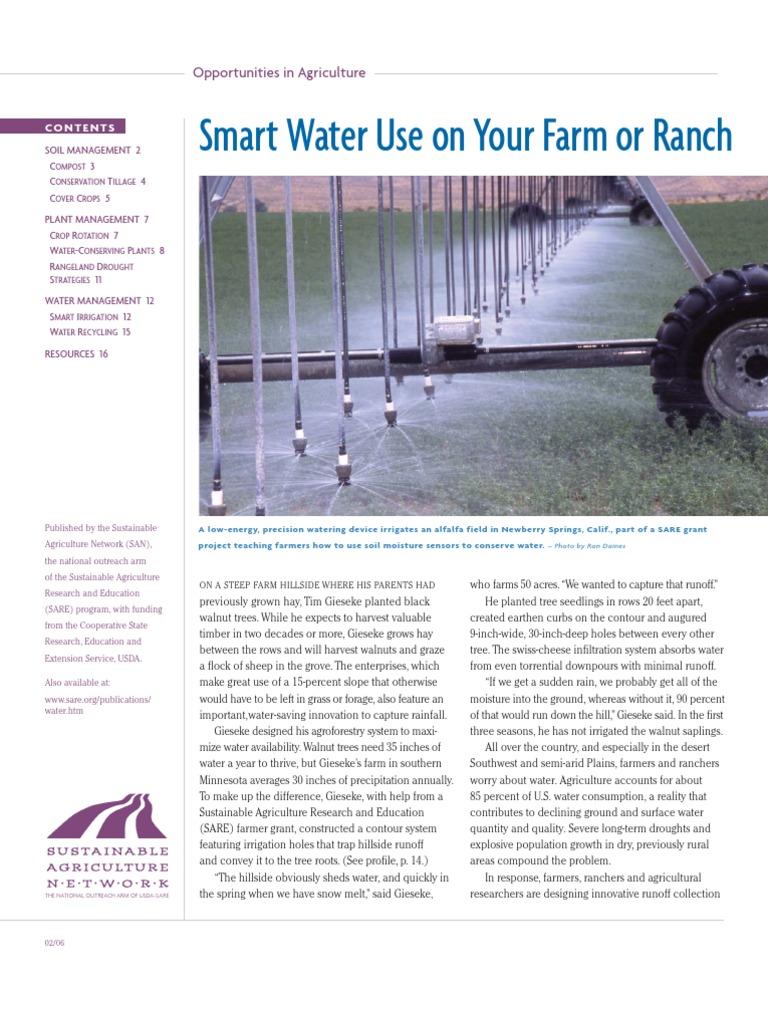 Smart Water Use On Your Farm-Water | PDF