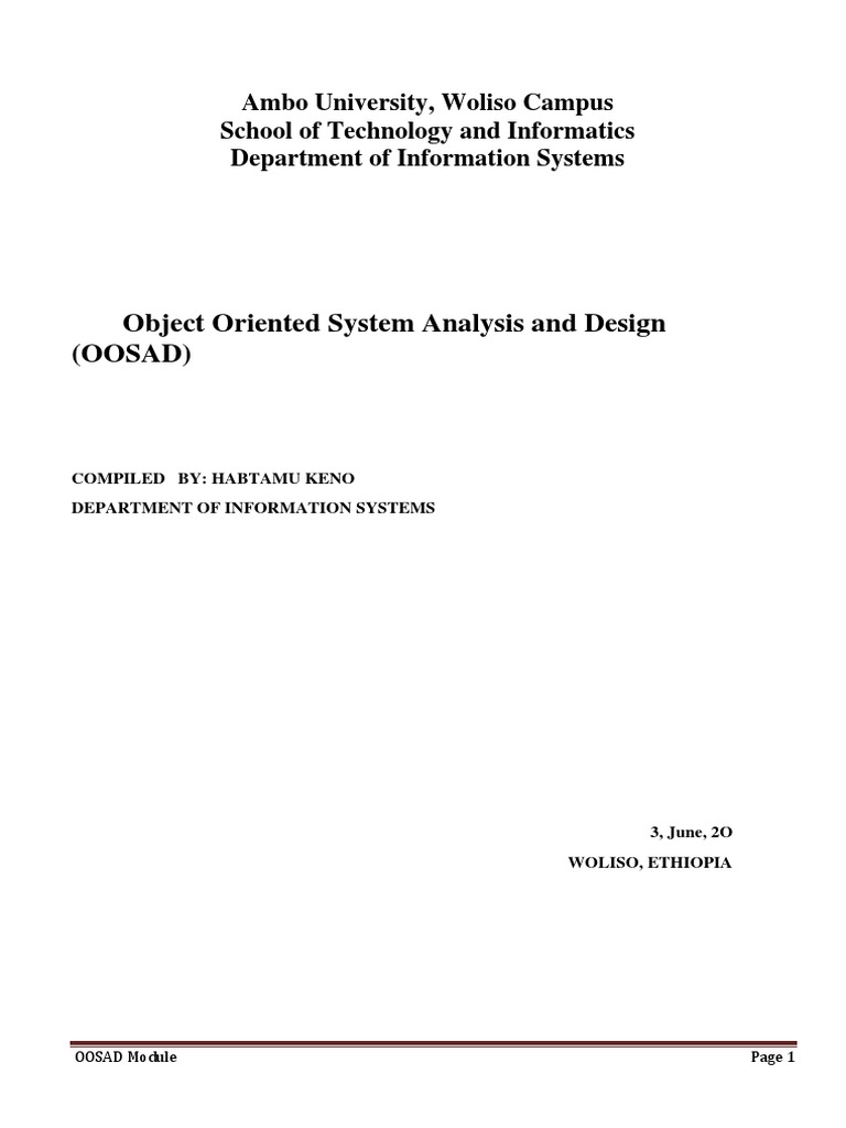Revised Oosad Module2020 Pdf Object Oriented Programming Class Computer Programming