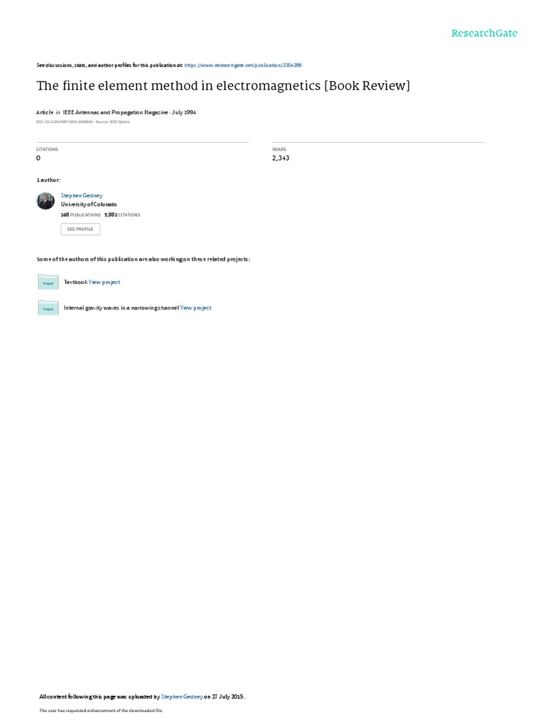 The Finite Element Method In Electromagnetics Book Pdf Finite Element Method Waveguide