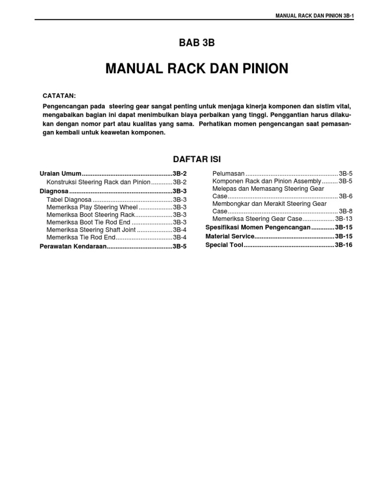 Manual Rack Pinion Pdf