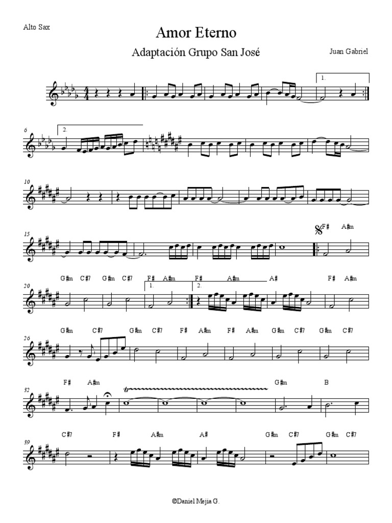 Amor Eterno - Alto Sax | PDF