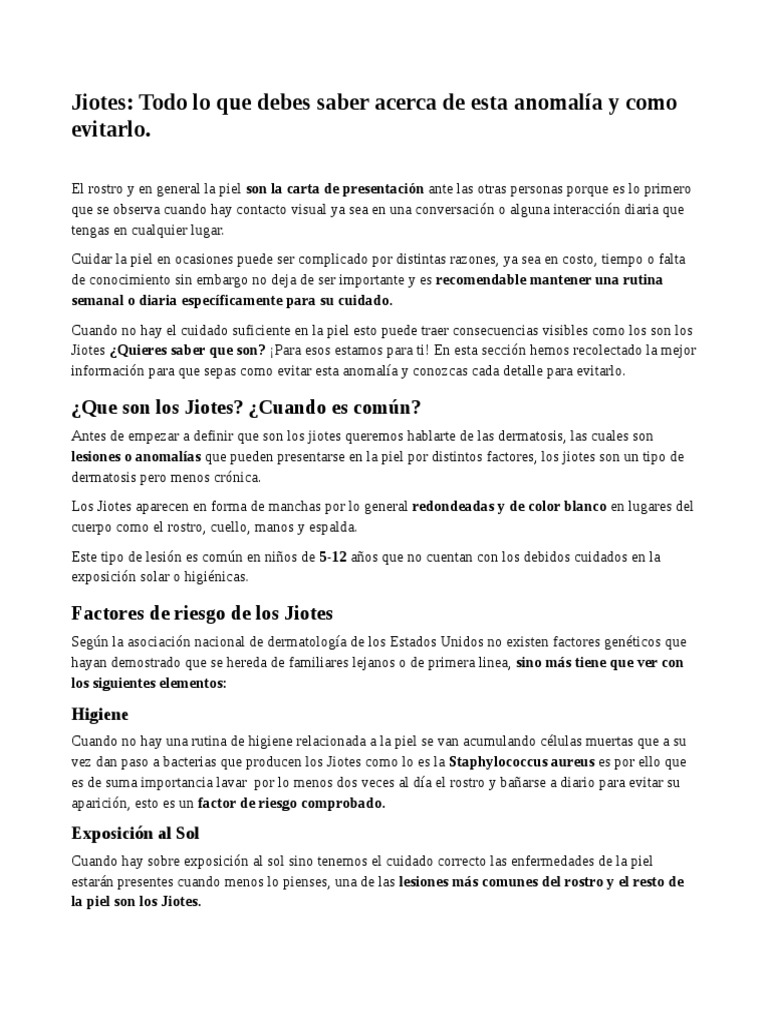 Jiotes | PDF | Medicina | Enfermedades y trastornos