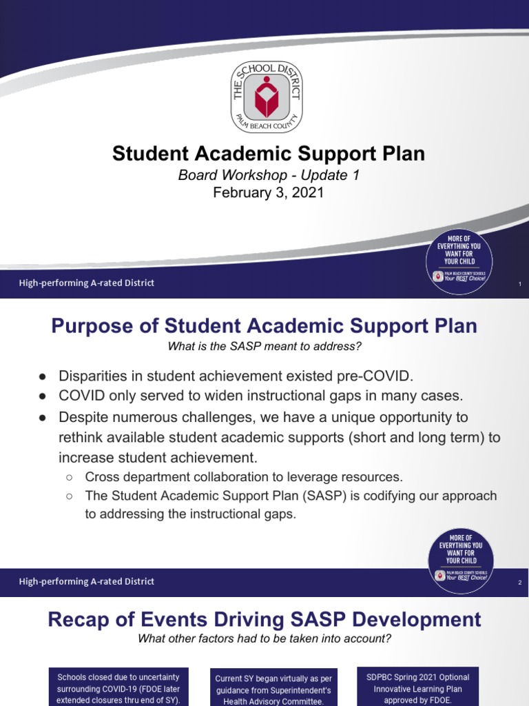 Palm Beach County Student Academic Support Plan | PDF | Differentiated ...