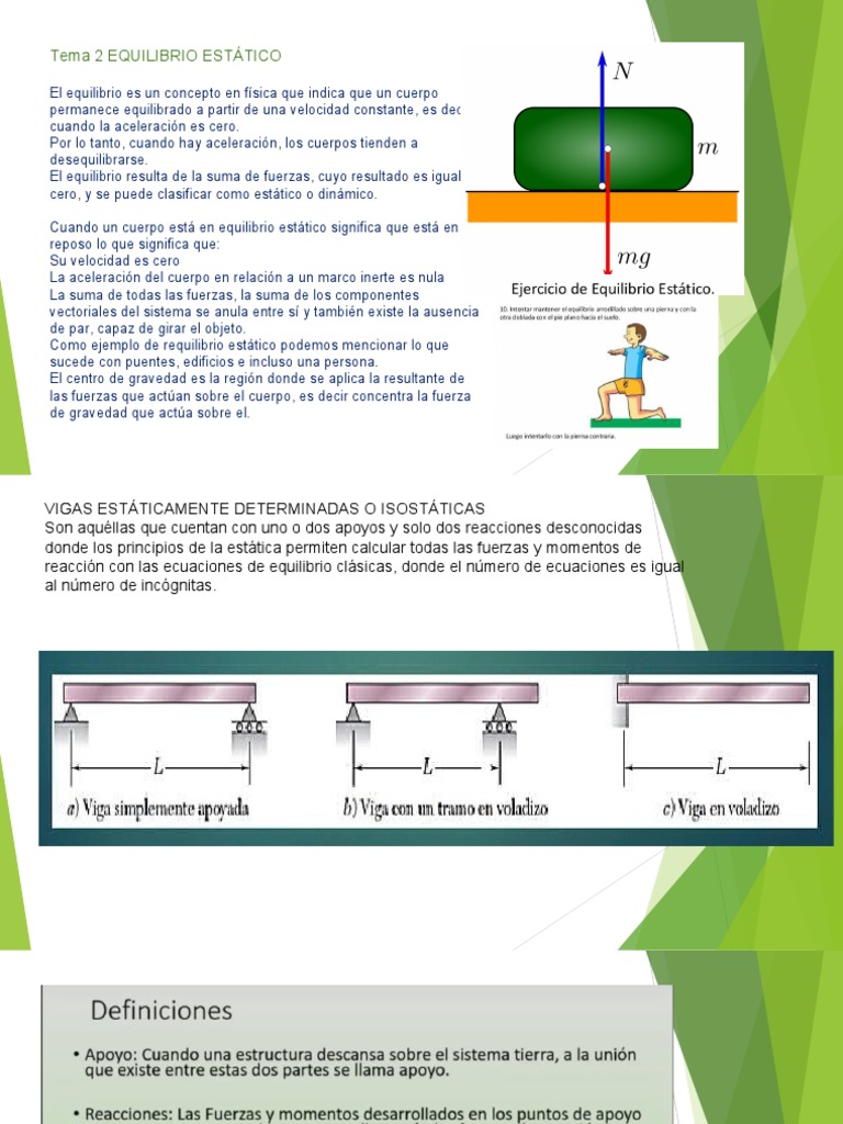 Conceptos De Equilibrio Estático En Física Pdf Ciencia Y Matemáticas