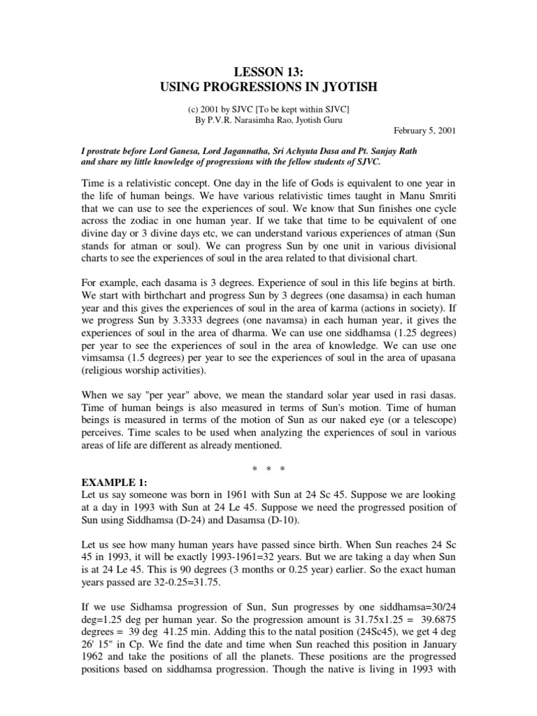 13 Progression | PDF | Horoscope | Time
