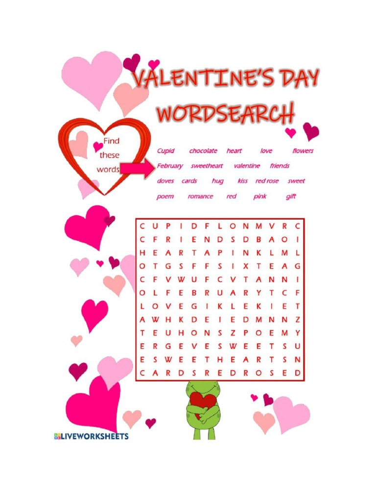 Ingles Sopa de Letras San Valentin | PDF