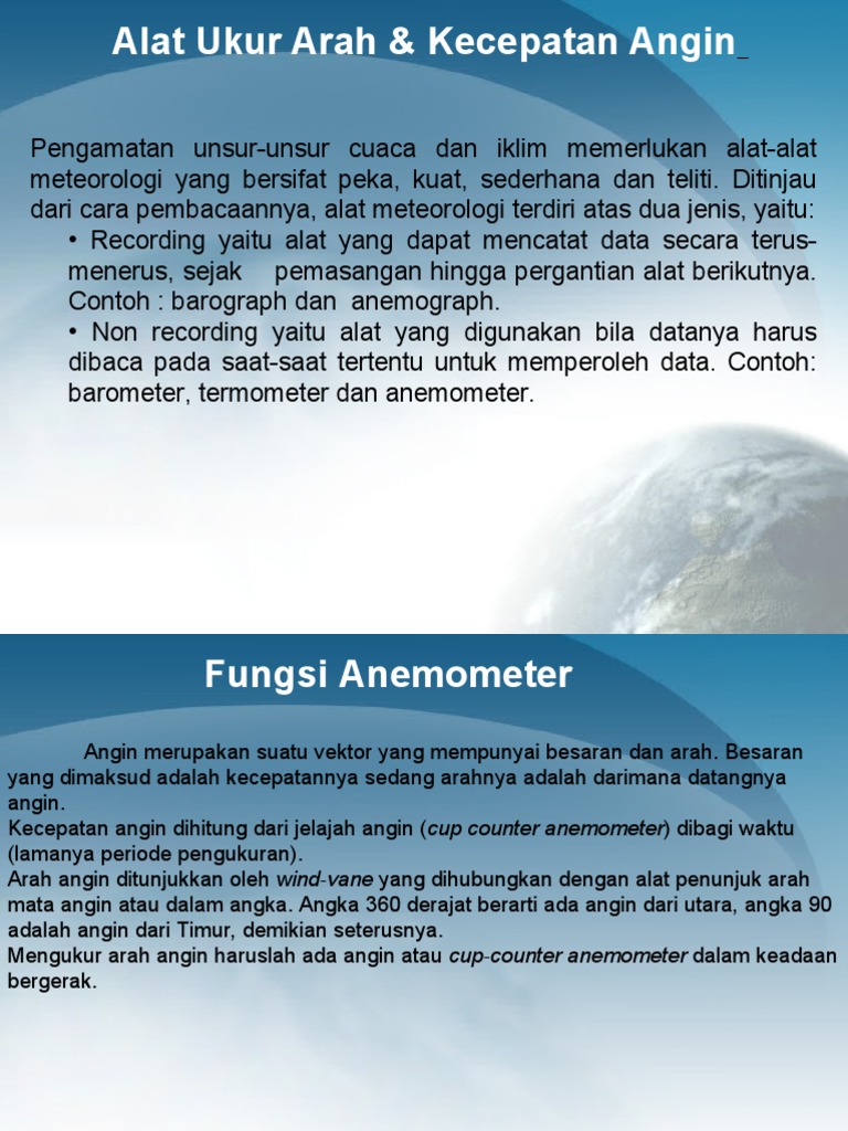 Anemometer: Jenis, Fungsi, dan Instalasi | PDF