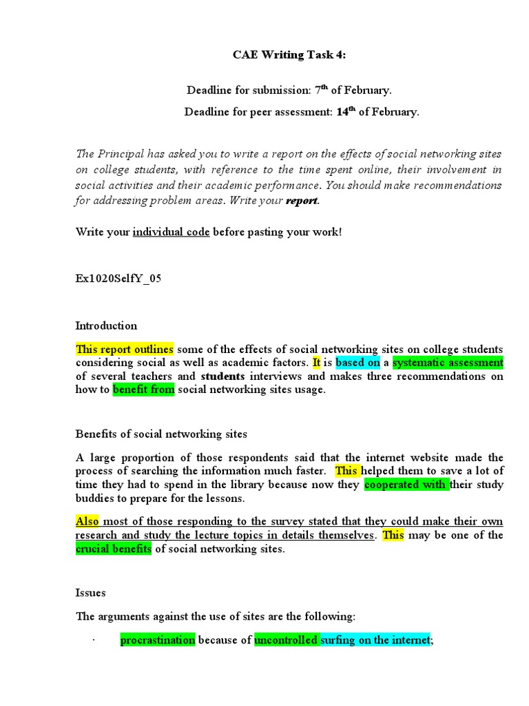 CAE Writing Task 4: of February. of February.: TH TH | Download Free ...