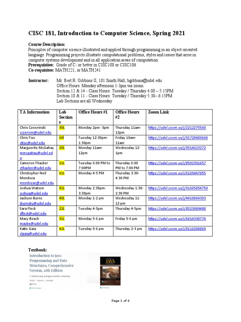CISC 181 Intro to Computer Science | PDF | Class (Computer Programming) | Poker