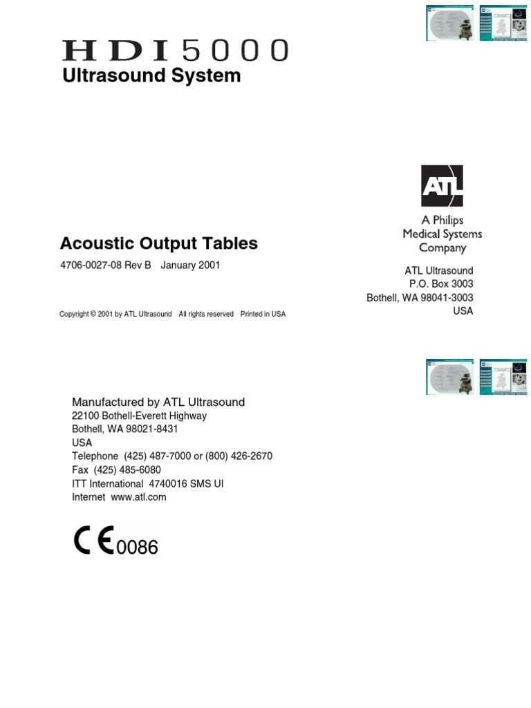 Ultrasound System: Acoustic Output Tables | PDF | Medical Ultrasound ...