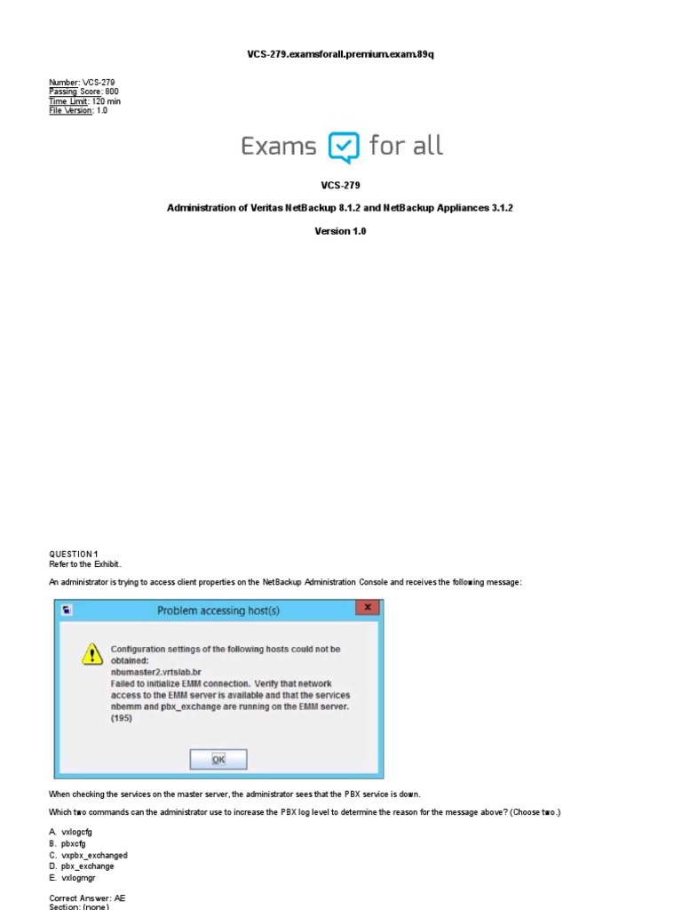 VCS-279.examsforall - Premium.exam.89q: Number: VCS-279 Passing Score ...