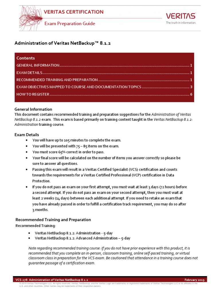 Veritas Certification: Exam Preparation Guide | PDF | Backup | File System
