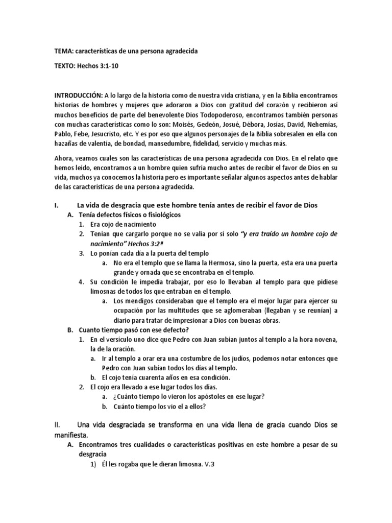 Caracteristicas de Una Persona Agradecida | PDF | San Pedro | Oración
