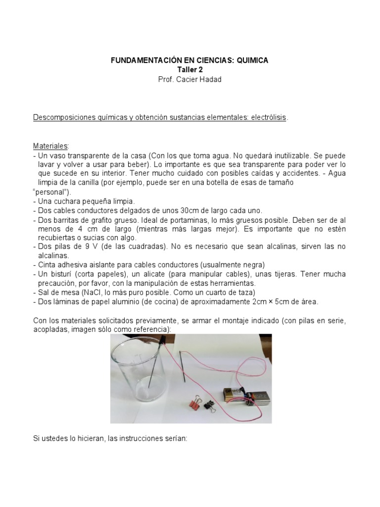 Taller2 - Qca Juan Daniel Mesa | PDF | Ánodo | Redox