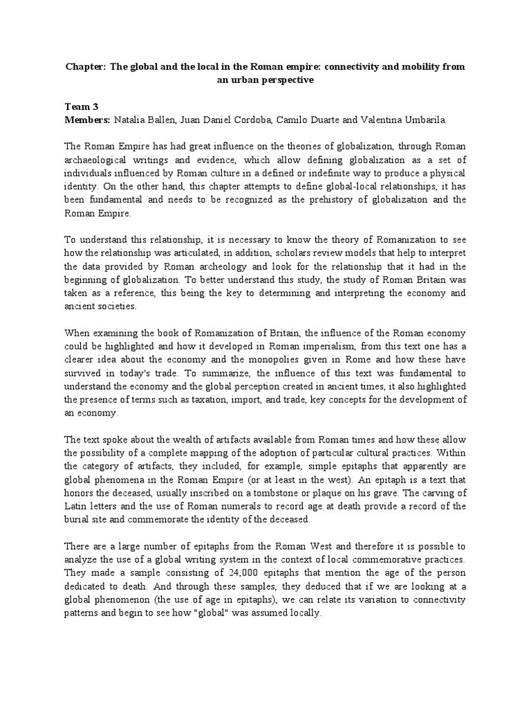 Roman Empire and Globalization | PDF | Roman Empire | Globalization