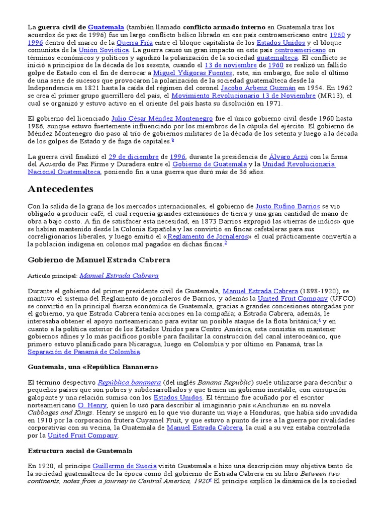 La Guerra Civil de Guatemala | PDF | Guatemala | Relaciones internacionales