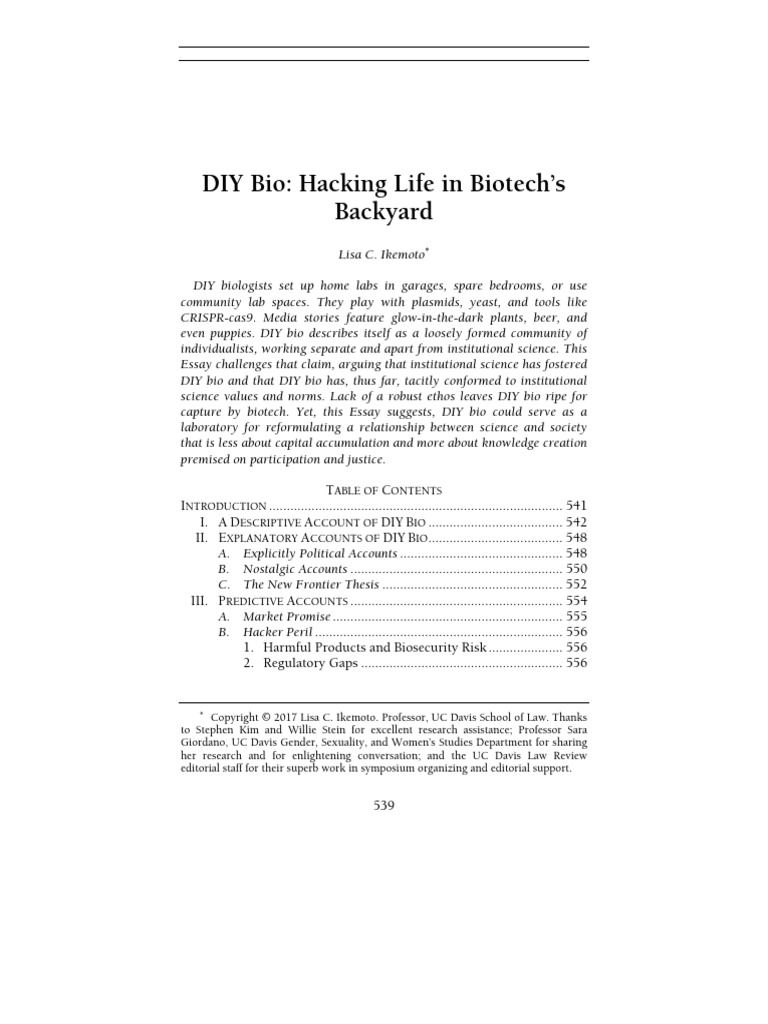 Biohacking Principles | PDF | Biotechnology | Science