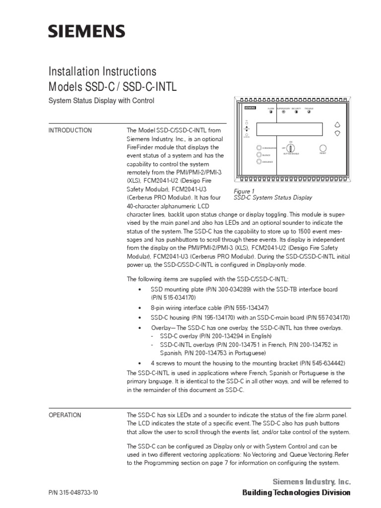 SSD-C System Status Display Guide | PDF | Electrical Wiring ...