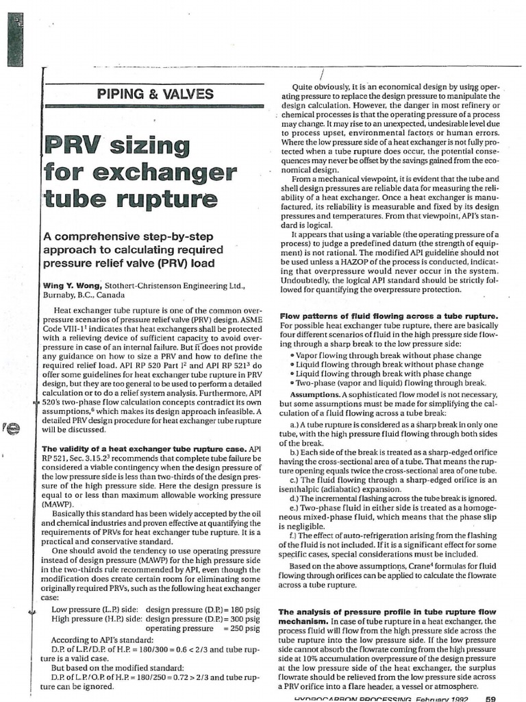 Pages From 112006967-PRV-Sizing-for-Exchanger-Tube-Rupture | PDF ...