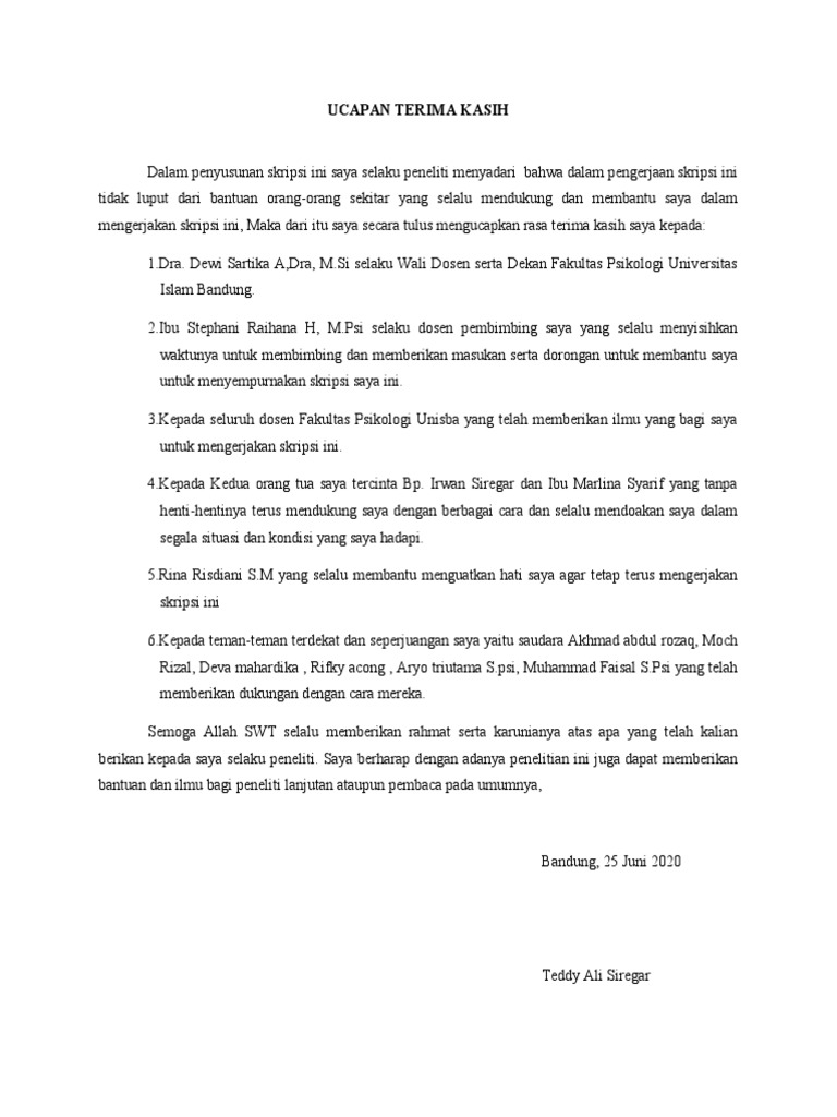 Ucapan Terima Kasih | PDF