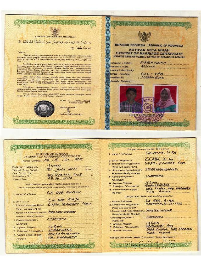 Kutipan Akta Nikah | PDF