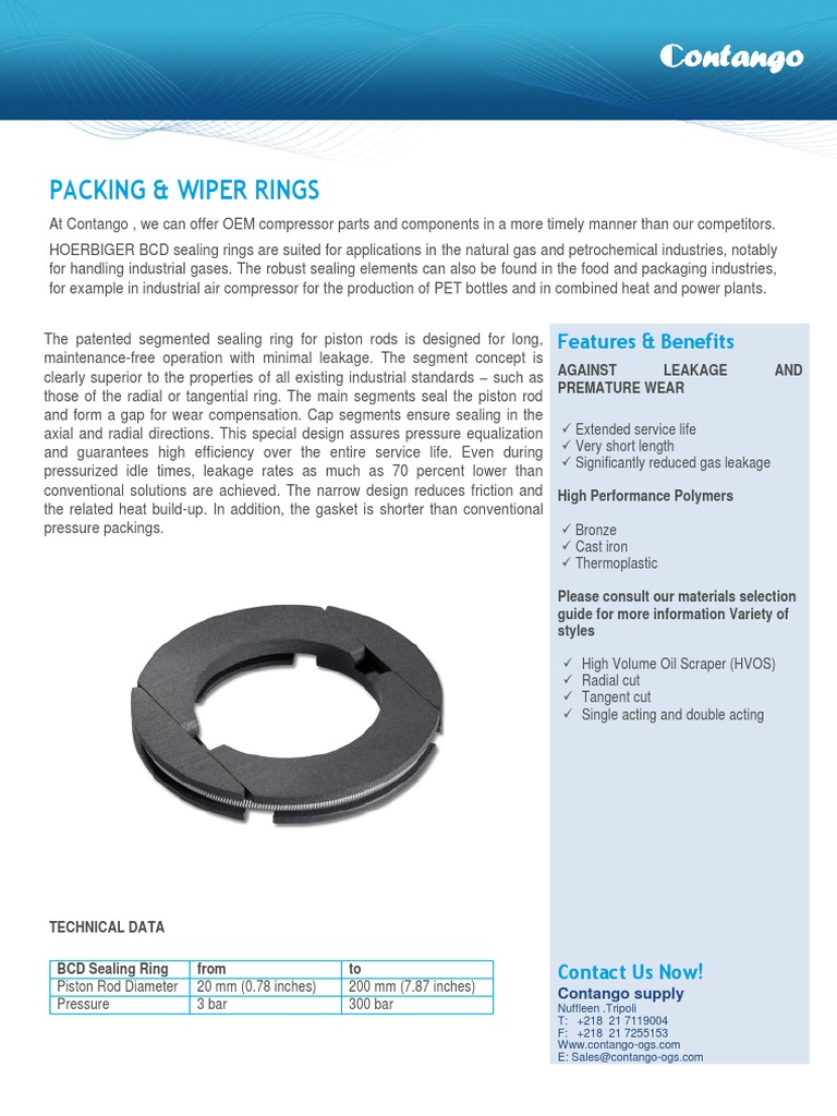 Packing & Wiper Rings | PDF | Piston | Mechanical Engineering