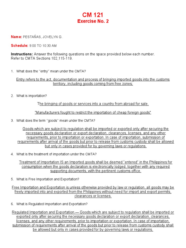 Custom Modernization and Tariff Act 2016 | PDF | Exports | Customs
