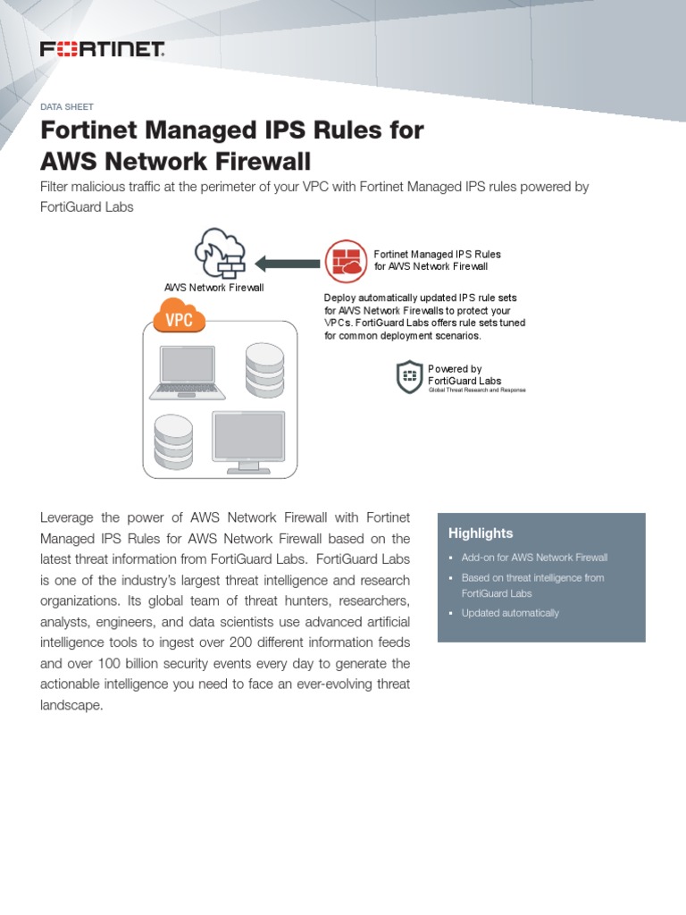Fortinet Managed IPS Rules For AWS Network Firewall: Data Sheet | PDF | Firewall (Computing ...