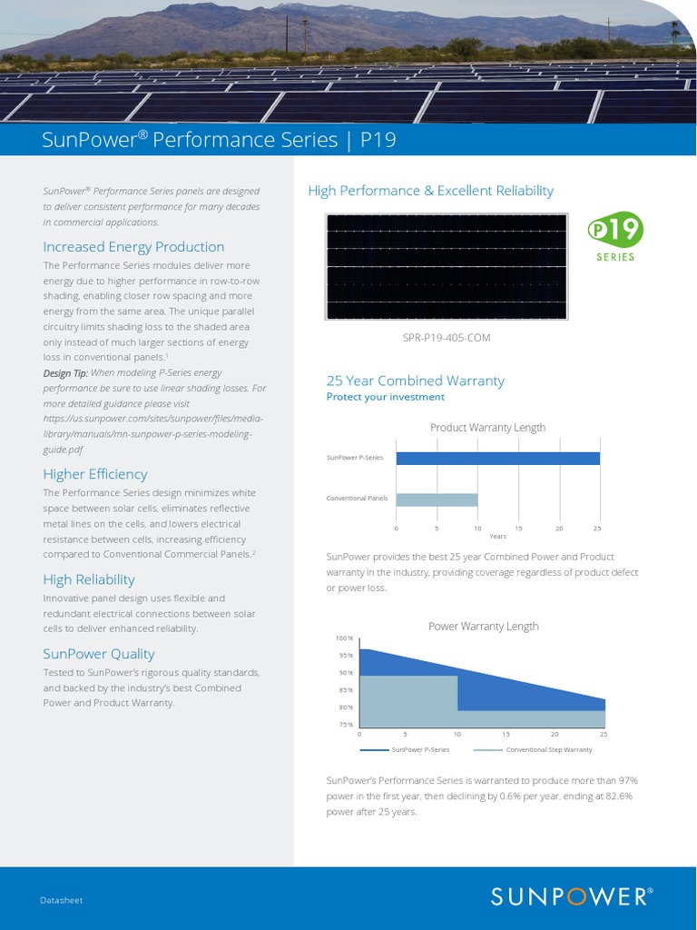 Sunpower Performance Series - Sunpower Performance Series - P19 | PDF